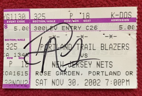2002 Portland Trail blazers SIGNED NBA basketball TICKET Stub New ...