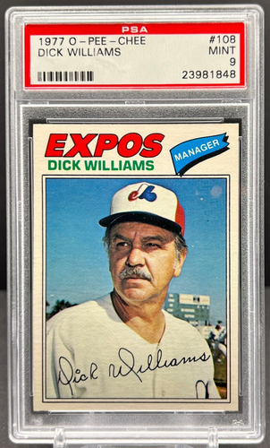 1977 O-Pee-Chee Dick Williams PSA 9 MINT Montreal Expos Card #108 cc23 ...