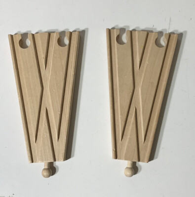 Wooden Train Railway V-Shaped Switching Track Piece Split works w/ Brio ...