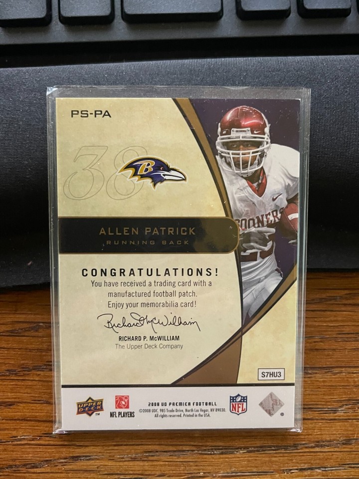 2008 UD Premier Stitchings Gold - ALLEN PATRICK NFL Draft #d 06/15 | eBay