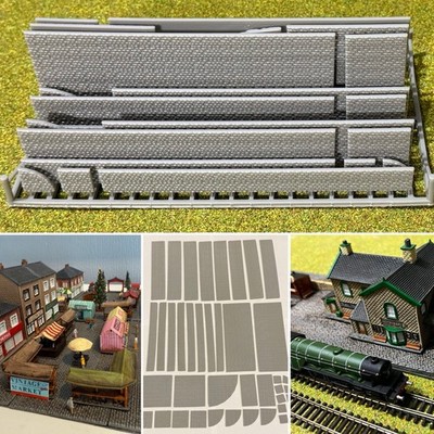 N TT Gauge Model Train Railway Layout Buildings Cobbled Paths And Roads ...