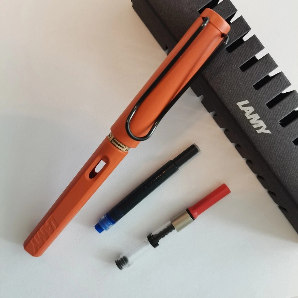 New Lamy Fountain Limited Safari All matte Orange Fine Nib Pen (Extra ...