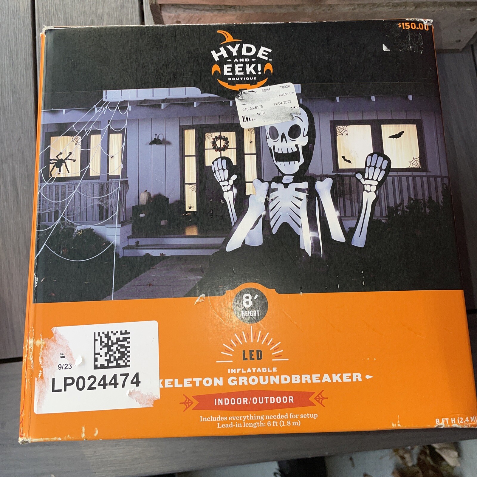 Hyde & EEK 8' LED Skeleton Groundbreaker Inflatable Halloween ...