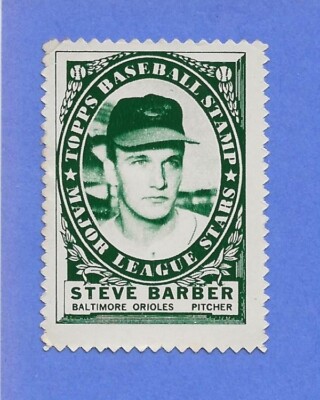 1961 Topps Baseball Stamp - Steve Barber - Baltimore Orioles - VGEX | eBay