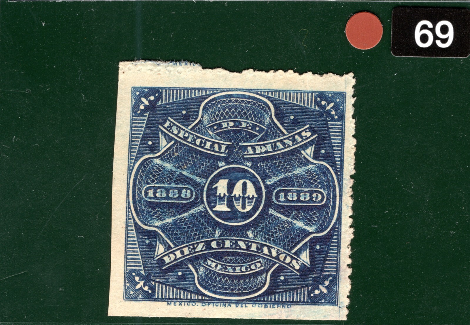 MEXICO Revenue Stamp 10c ESPECIAL DE ADUANAS 1888-89 Mint MNG BROWN69 ...