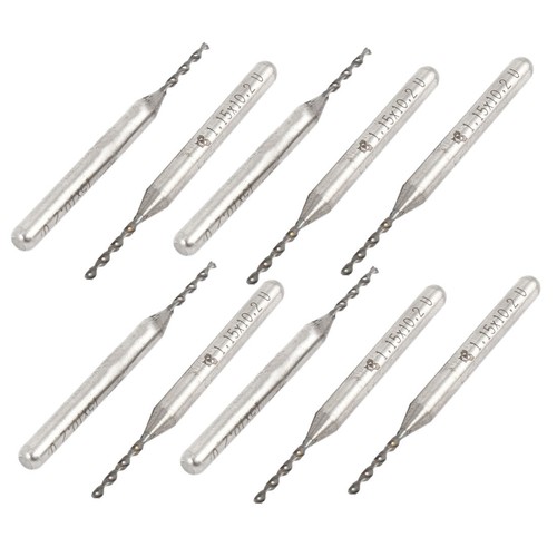 10pcs 1.15mm Tip Spiral Flute Tungsten Carbide Micro PCB Drill Bits | eBay