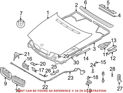 For BMW E38 Hood Safety Catch Lower Driver Left Engine Lid Bonnet Lock ...