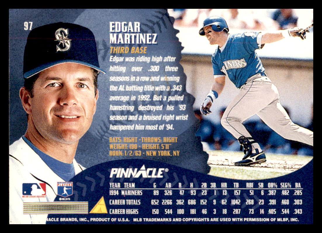 1995 Pinnacle - #97 Edgar Martinez for sale online | eBay