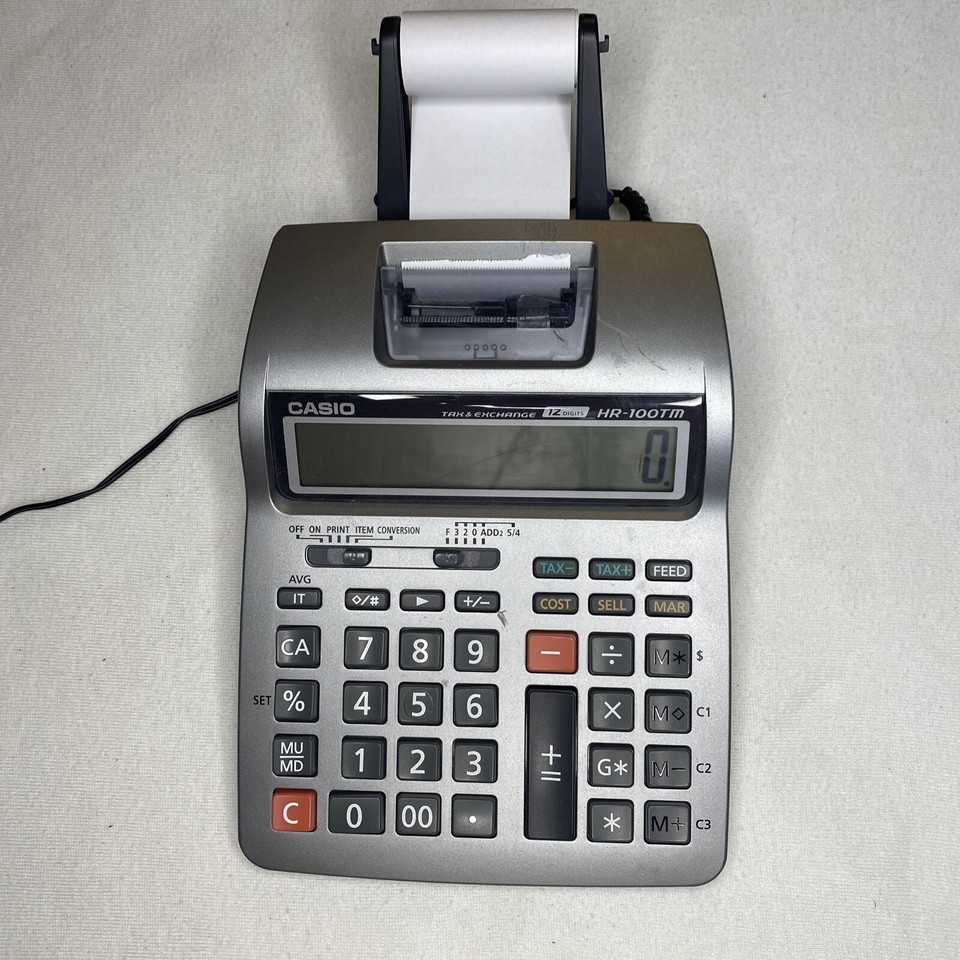 Casio HR-100TM Plus Mini Desktop Printing Calculator | eBay