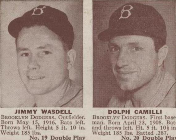 1941 Double Play - R330 Dolph Camilli, Jimmy Wasdell #19-20 (RC) for ...