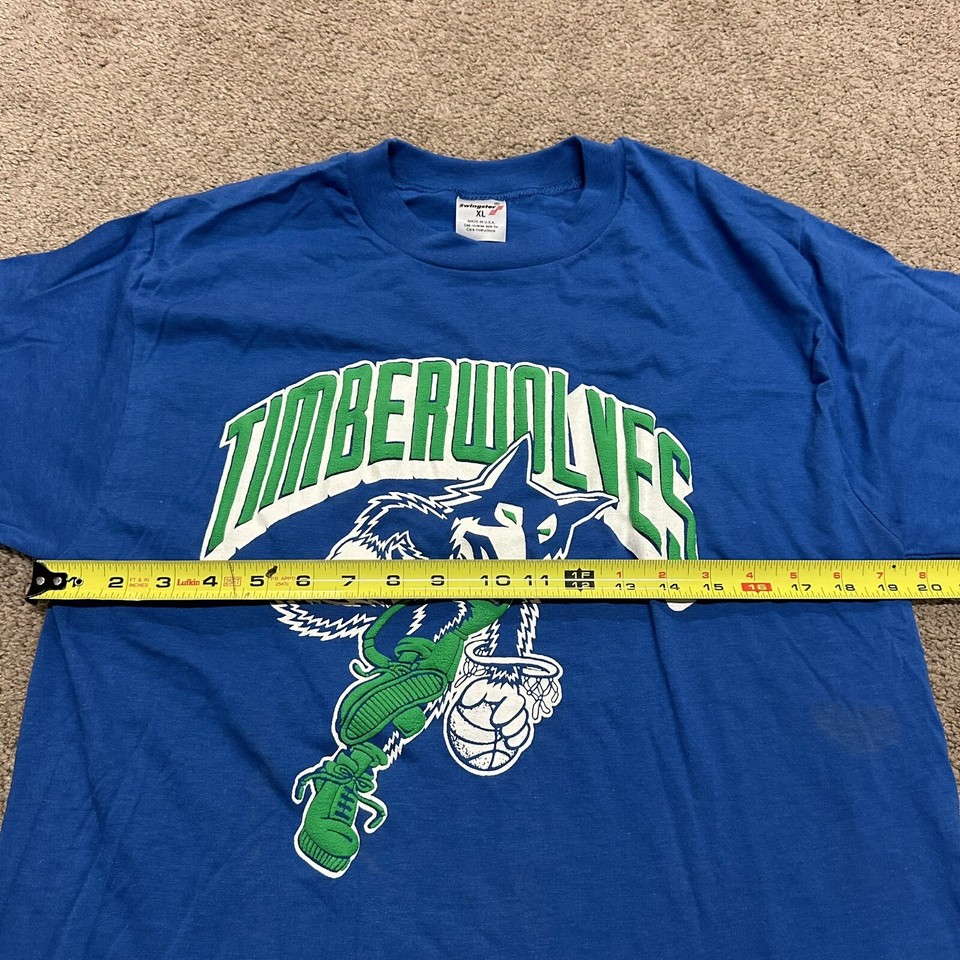 Vintage Minnesota Timberwolves Shirt Puff Print 80’s Size XL Swingster ...