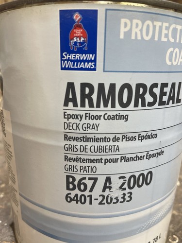 Sherwin Williams Armorseal 1000 HS Epoxy Floor Coating /Part A/ Deck ...