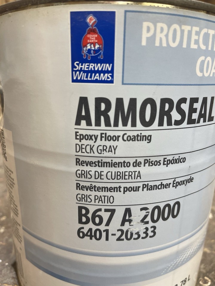Sherwin Williams Armorseal 1000 HS Epoxy Floor Coating /Part A/ Deck ...