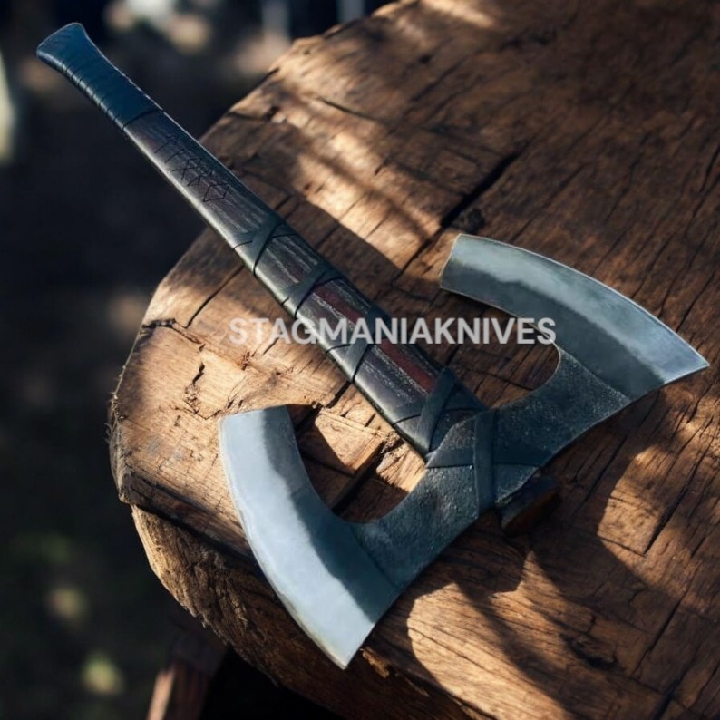Hand Forged Carbon Steel Double Head Hatchet Axe Tomahawk , hatchet ...