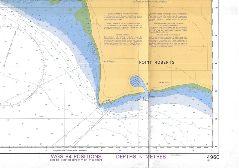 4960 Canada US British Columbia Roberts Bank Strait Of Georgia Chart ...