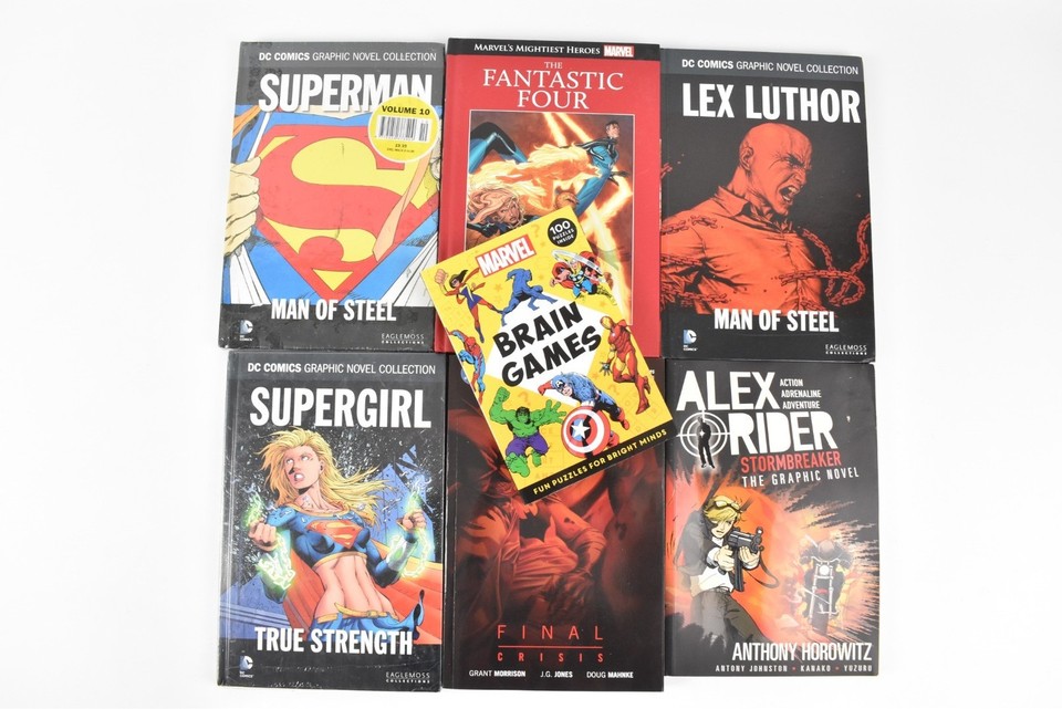 Graphic Novel Comic Book Bundle X7 DC Marvel & Alex Rider Hardback ...