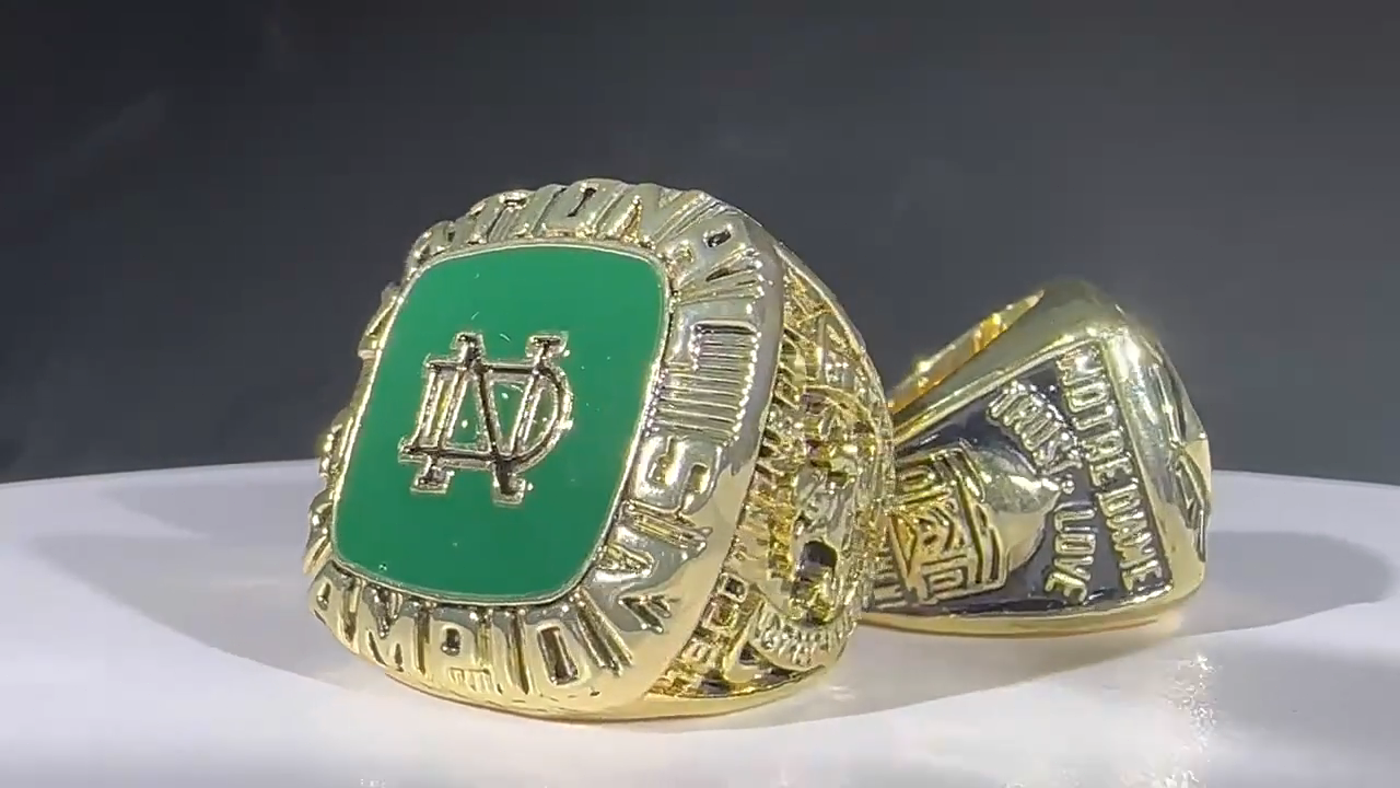 3PCS Notre Dame Fighting Irish ChampionshipRing set W Box /1973 1977 ...