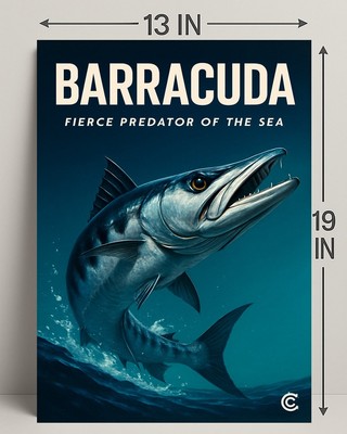 Barracuda Sea Life Poster Wall Art Decor | eBay