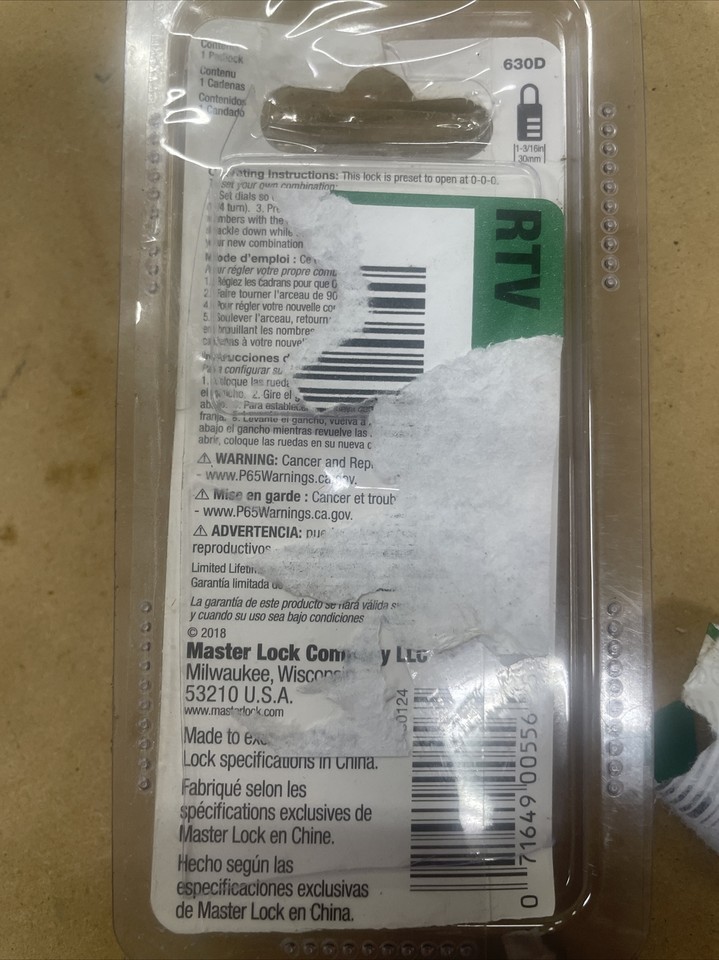 Master Lock 630D Combination Padlock | eBay