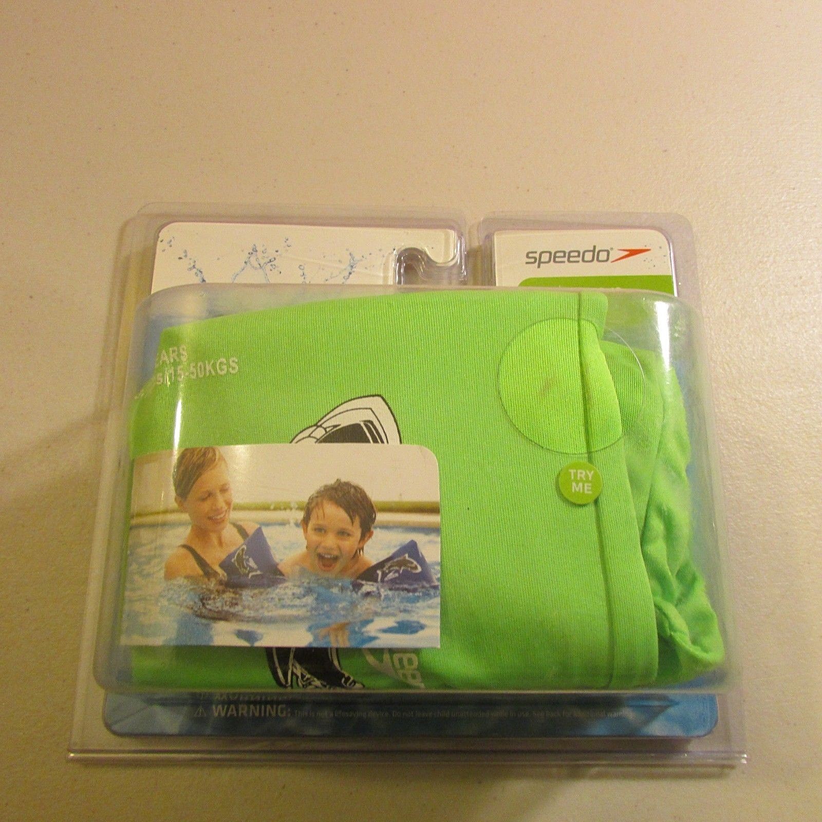 Speedo Fabric Armbands Inflatable Kids Ages 2-12 Yrs Lime Green & Aqua ...