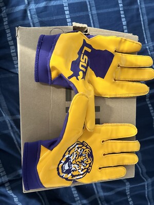 Nike LSU Superbad Football Gloves Men's 2XL NCAA | eBay