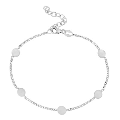 Everyday Simple Disc Satellite 5mm Chain Sterling Silver Bracelet | eBay