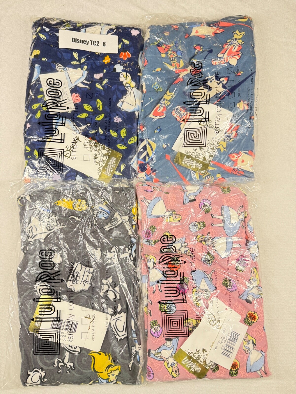 4 Pair of New Disney Tall Curvy 2 LuLaRoe Alice in Wonderland Legging ...