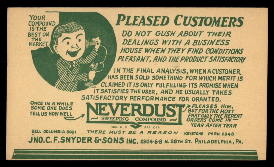 Mayfaistamps US 1931 Philadelphia PA Neverdust Advertising Stationery ...