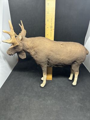 CRAIG YENKE - Large Bull Moose - Primitive Cotton/Paper Mache Folk Art ...
