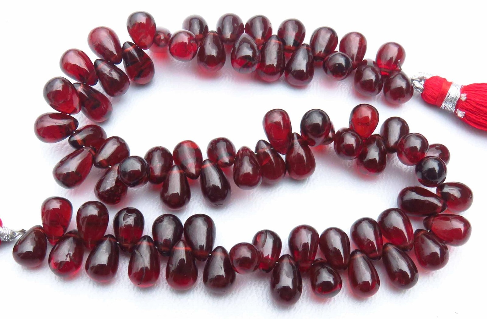 AAA+ Natural Red Mozambique Garnet Teardrop Smooth Beads 8-9.5m 9 ...