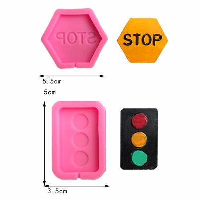 Silicone Traffic Light Stop Sign Mould Chocolate Fondant Sugarcraft ...