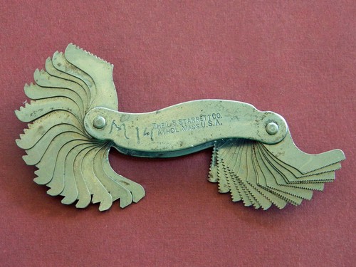Vtg L.S. Starrett No. 473 Machinist Thread Pitch Gage Positive Stop 6 ...