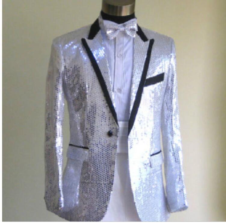 BJ 83 Men's Sequins Tuxedo Suit&Pants Gangnam Style Psy Jacket Coat MC ...