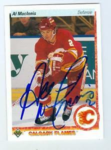 Al MacInnis autographed hockey card (Calgary Flames) 1991 Upper Deck ...