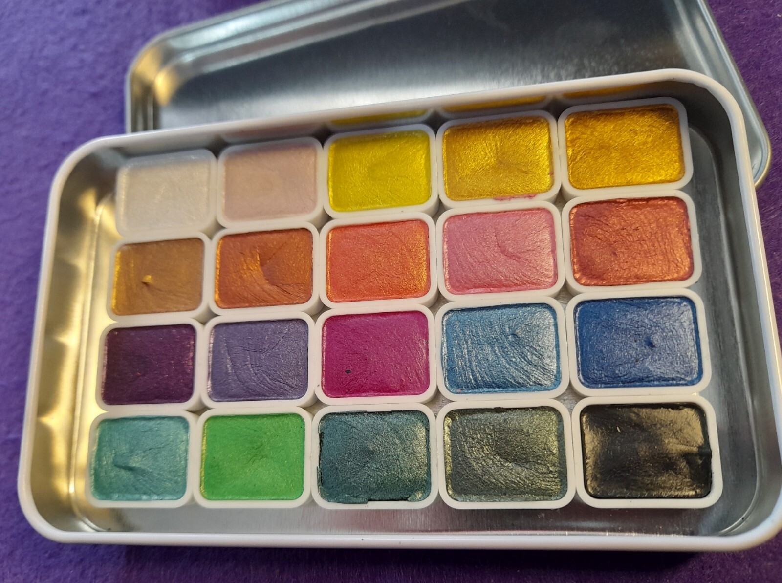 Watercolor Paints 20 Colors Solid Watercolor Set Textured Pearlescent ...