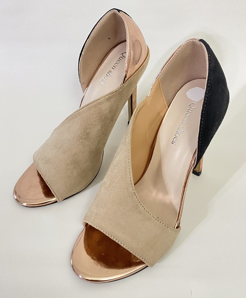 Queen Shoes Open Toe Side Cut Pumps Womens Stilettos 9 / 39 | eBay