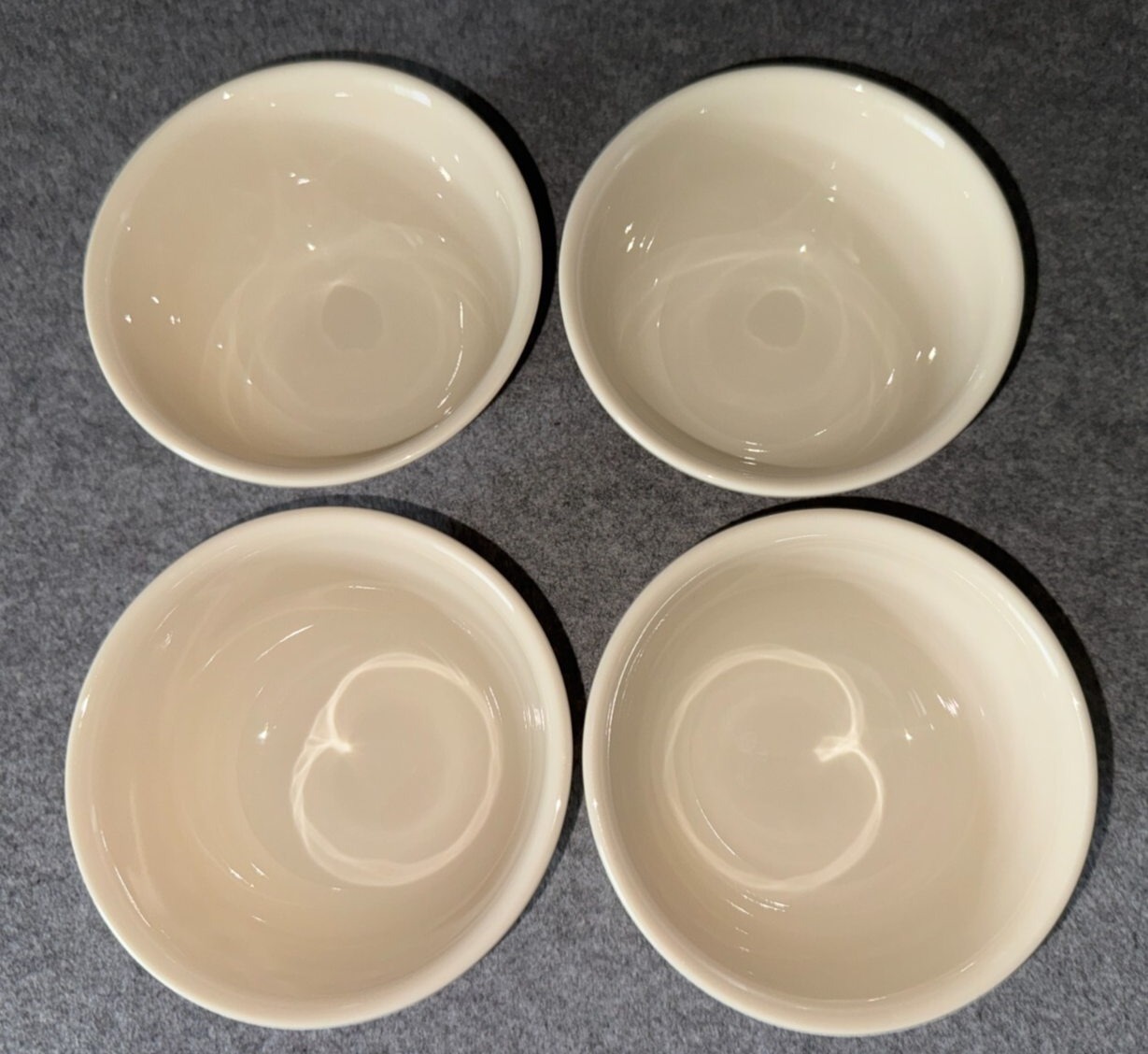 4 Corelle BEIGE CREAM SANDSTONE 12 oz. DESSERT RICE BOWLS - Clean Shiny ...