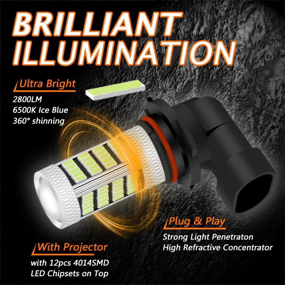 For BMW E34 E46 E39 E60 E63 E64 F10 M3 M5 9006 HB4 LED Fog Light Bulbs ...