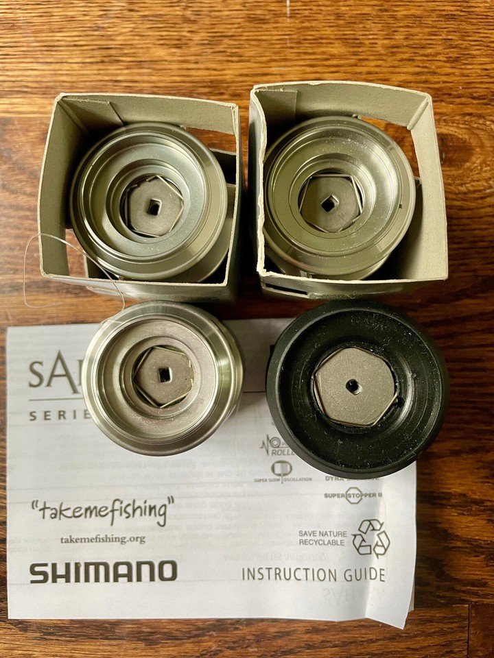 Lot 2 New Empty + 1 Partially-Filled Shimano Sahara 2500FB Spools + 1 ...