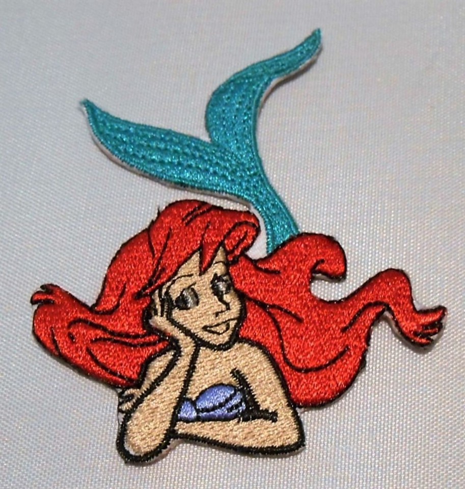 DISNEY'S ARIEL- THE LITTLE MERMAID CONTEMPLATING 3" EMBROIDERED PATCH ...