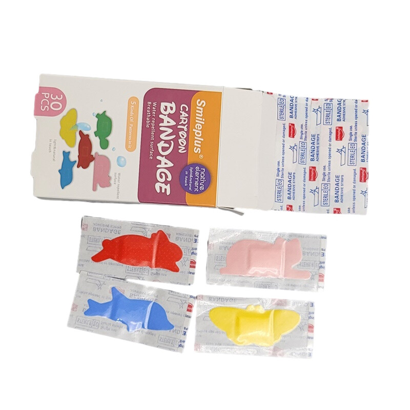 30Pcs/Box Animal Shape Band-Aid Bandage Patch Waterproof Breathable ...