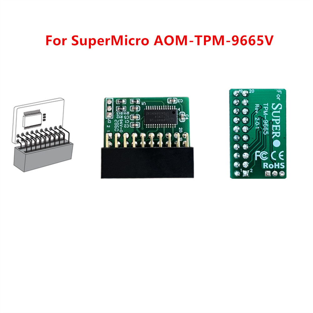 New 20 PIN TPM 2.0 Module Trusted Platform For SuperMicro AOM-TPM-9665V ...