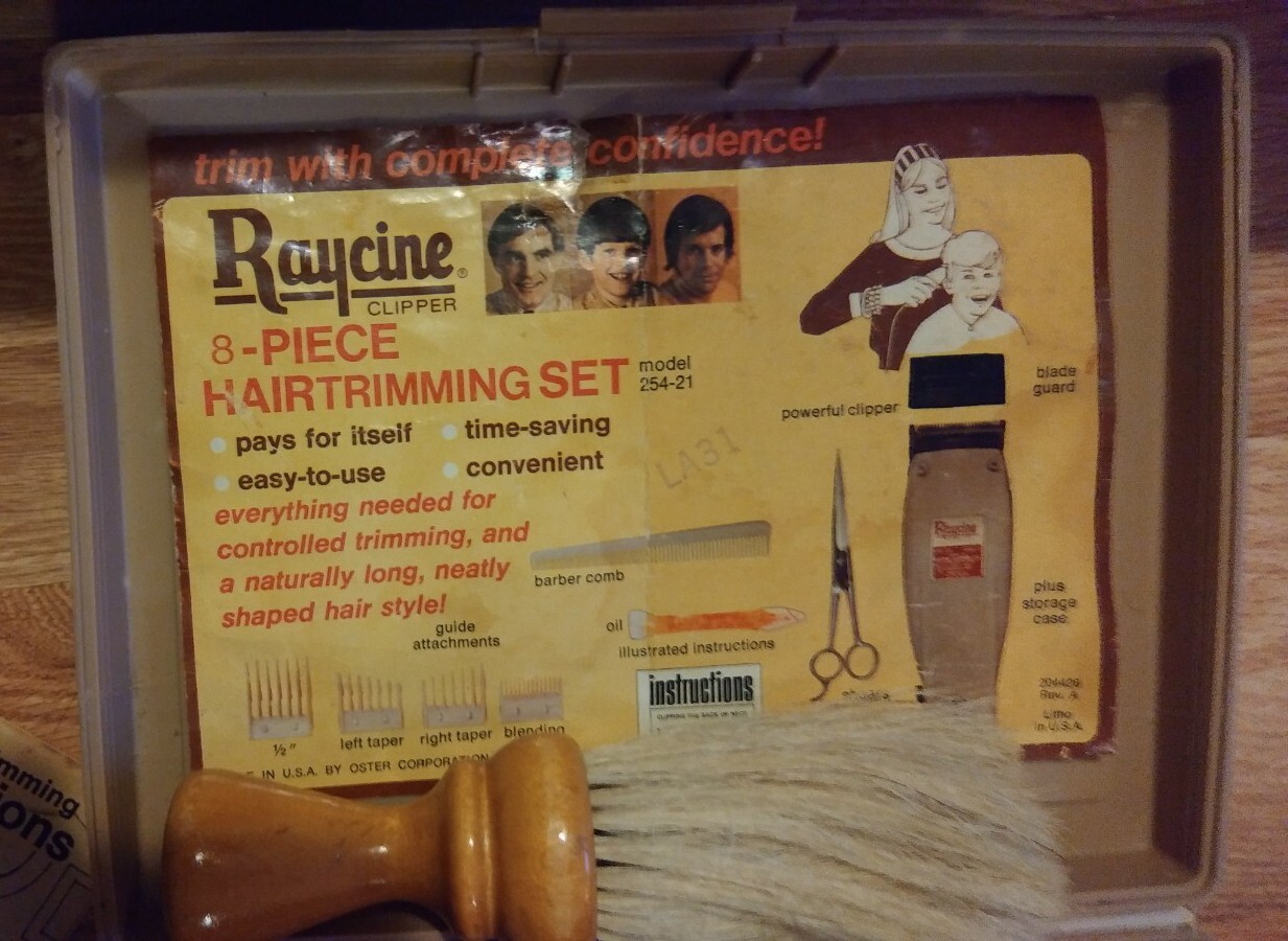 Vintage Raycine Oster Hair Clippers Model 254-21 w Barber Neck Brush ...