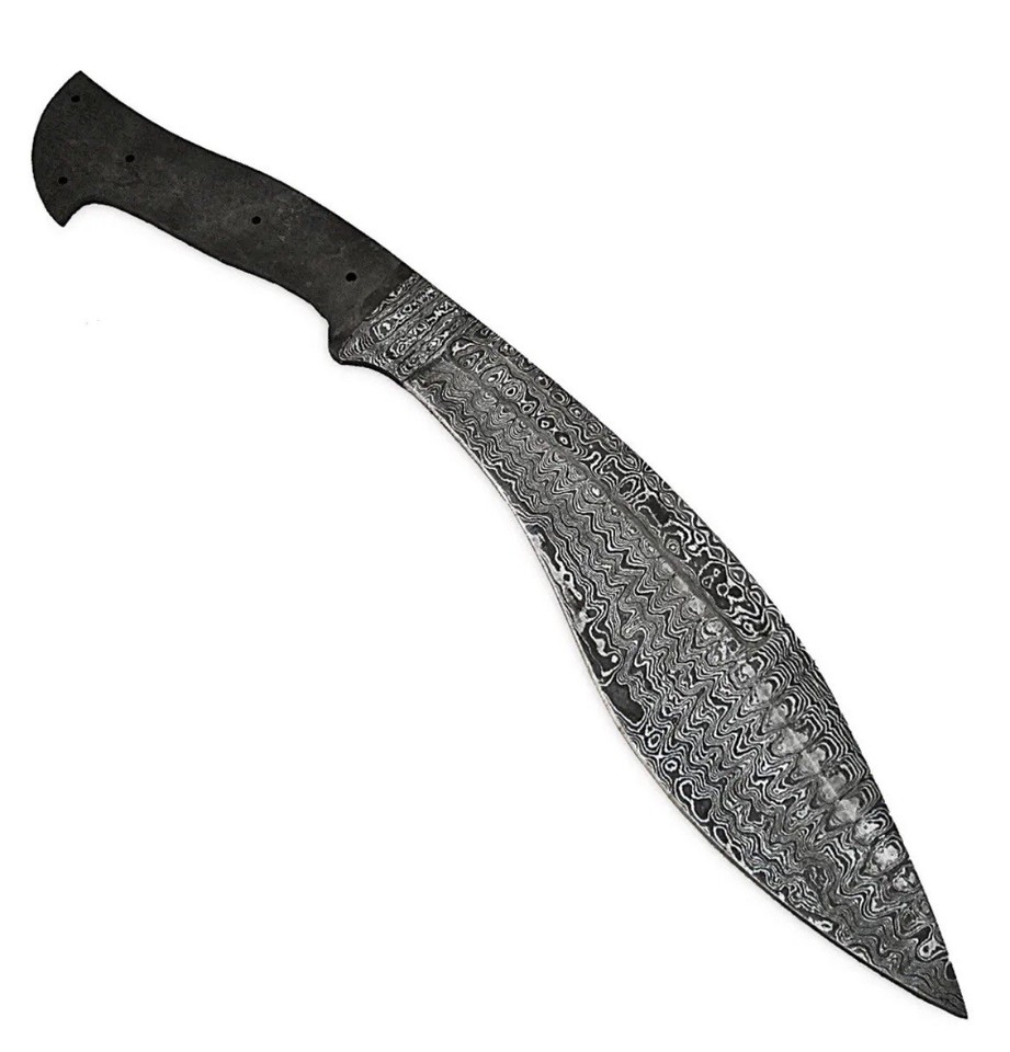 HANDMADE DAMASCUS STEEL GURKHA KUKRI TRADITIONAL KNIFE BLANK BLADE ...
