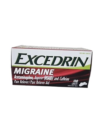 Excedrin Migraine Caplets 100 Capsules. Exp 03/26 | eBay