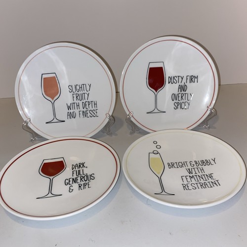Wine Appetizer Cheese Plates Tag Set Of 4 | eBay
