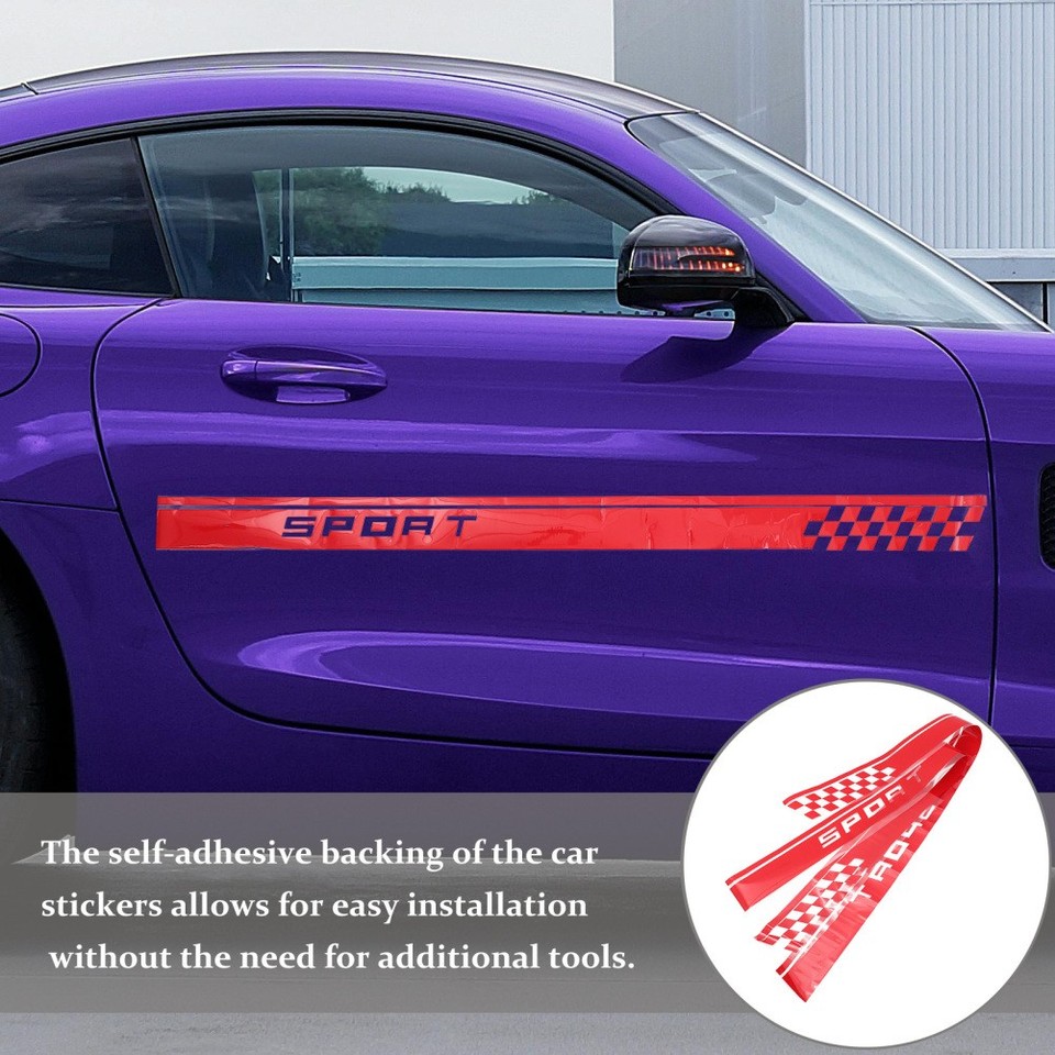 2pcs Car Body Stickers Decals Car Side Body Stickers Self-adhesive Side ...
