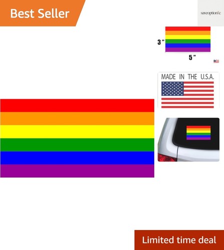 LGBT Rainbow Flag Sticker Car Decal Bumper Sticker Gay Pride Lesbian ...