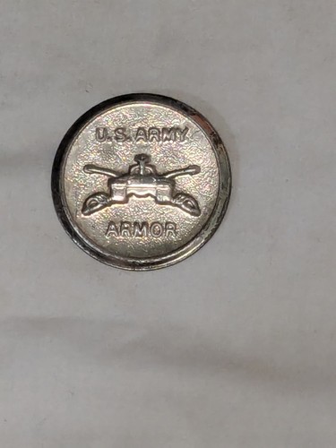 ANTIQUE Vintage Original WW2 "U.S. Army Armor" Cavalry Round Tin Badge ...