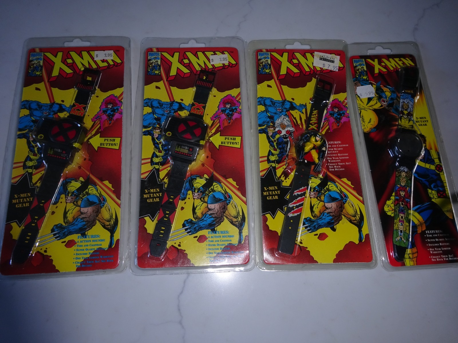 4 Marvel Comics X-Men Wolverine Character Flip Up Push Watch (1994) 90s ...